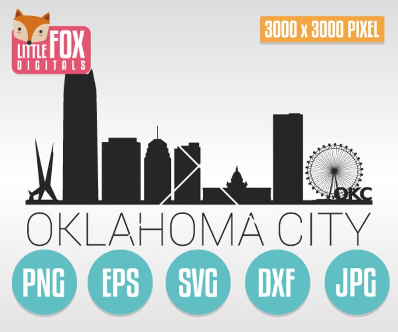 SVG SKYLINE OKLAHOMA City. Oklahoma City Cut File Skyline - Etsy