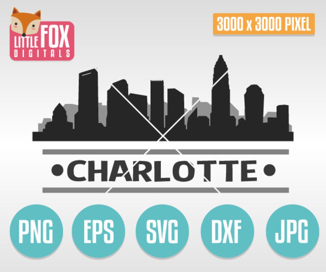 SVG VECTOR Charlotte North Carolina, Usa. Charlotte Cut Skyline City ...