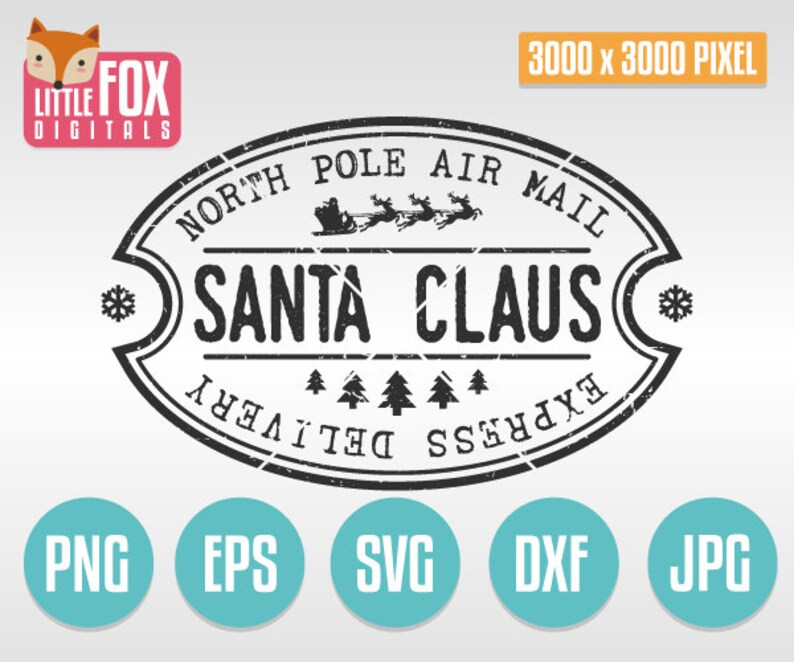 Santa Claus Stamps Clip Art. Badge Svg Christmas. Merry - Etsy UK
