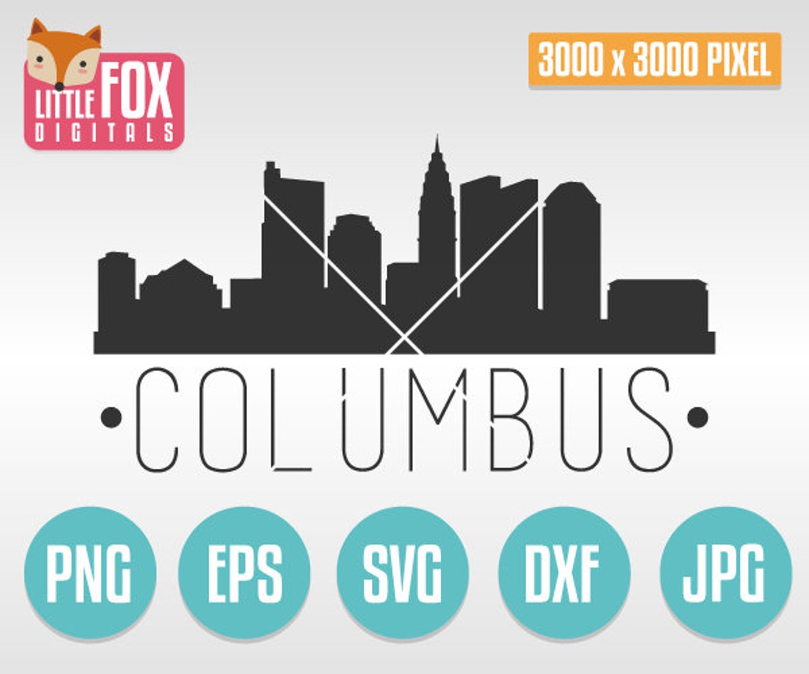 SVG SKYLINE COLUMBUS. Columbus Ohio Usa. Columbus Cut File Skyline City ...