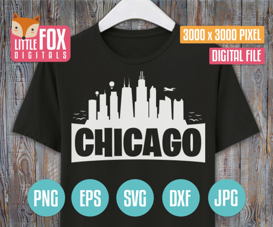 SVG SKYLINE CHICAGO. Chicago Illinois Usa. Chicago Cut File - Etsy