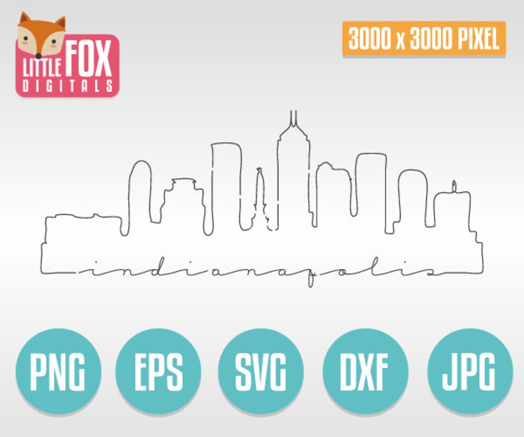 SVG Skyline INDIANAPOLIS INDIANA. Skyline City Doodle One Line ...