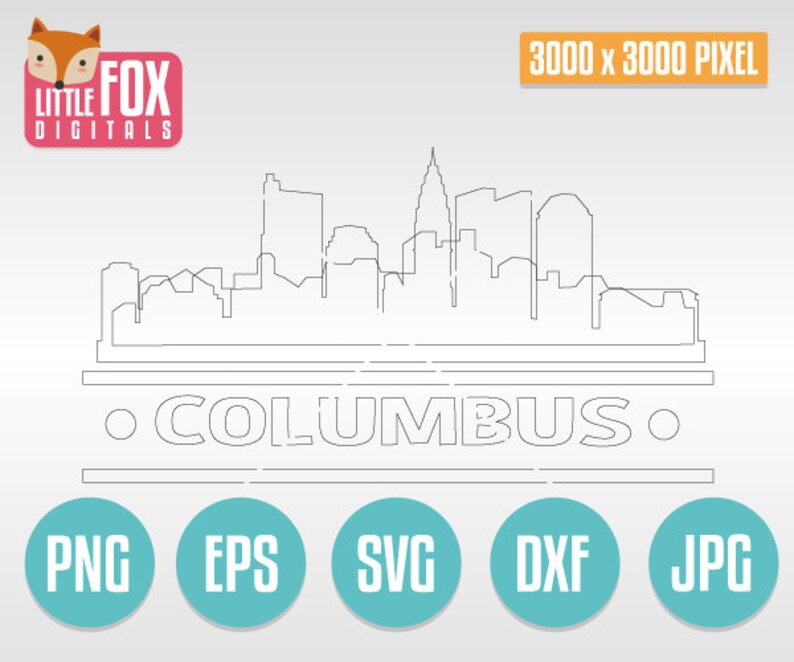 SVG VECTOR COLUMBUS. Columbus Skyline Svg .ohio City Svg. Cut - Etsy