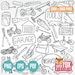 HOME Bundle. House Rooms Room Doodle Icons. Kitchen Clip Art Doodle ...