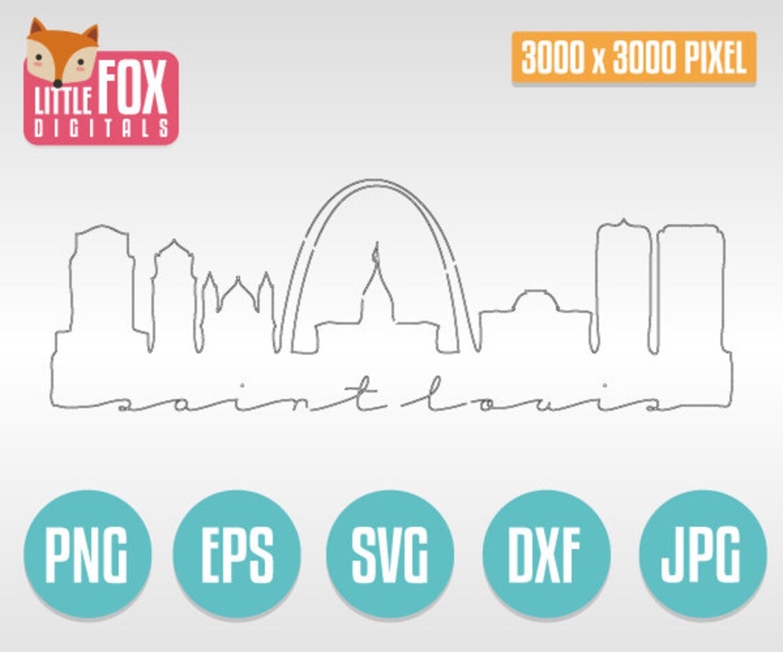 SVG Skyline SAINT LOUIS Missouri. Skyline City Doodle One | Etsy