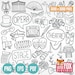THEATRE, Opera Doodle Vector Icons. Stage Clipart Scrapbook Set Hand ...