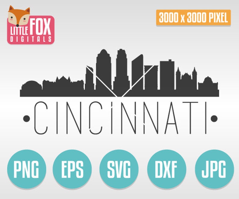 SVG CINCINNATI Stamps. Cut File Ohio Skyline. Silhouette Clip Art Logo ...