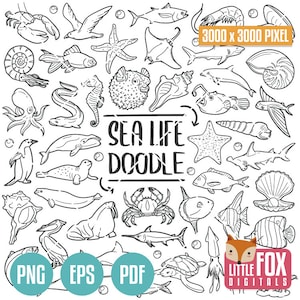 ANIMAL Bundle. Domestic Wild Doodle Icons. Pets Clip Art Doodle ...