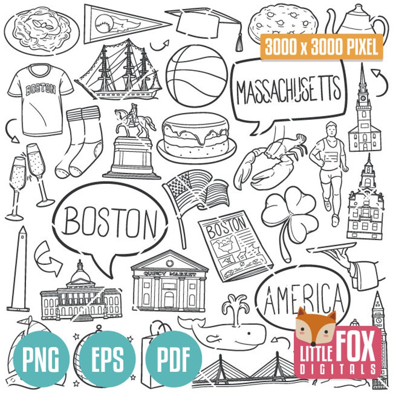 Massachusetts Coloring Page - Etsy