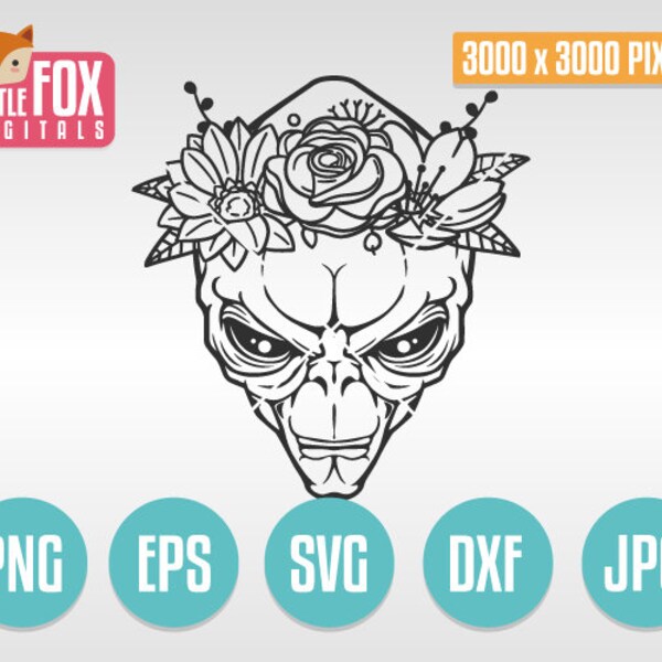 Alien Head Face Svg - Etsy
