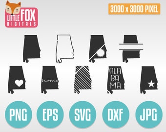 Alabama Map Svg - Etsy