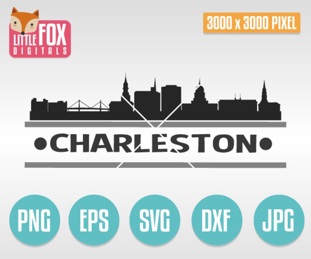 SVG SKYLINE CHARLESTON. South Carolina Usa. Charleston Cut File Skyline ...