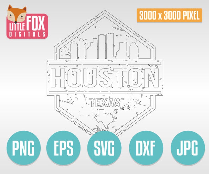 SVG Vector HOUSTON TEXAS Usa Stamp. Svg Skyline. Svg Cut File | Etsy