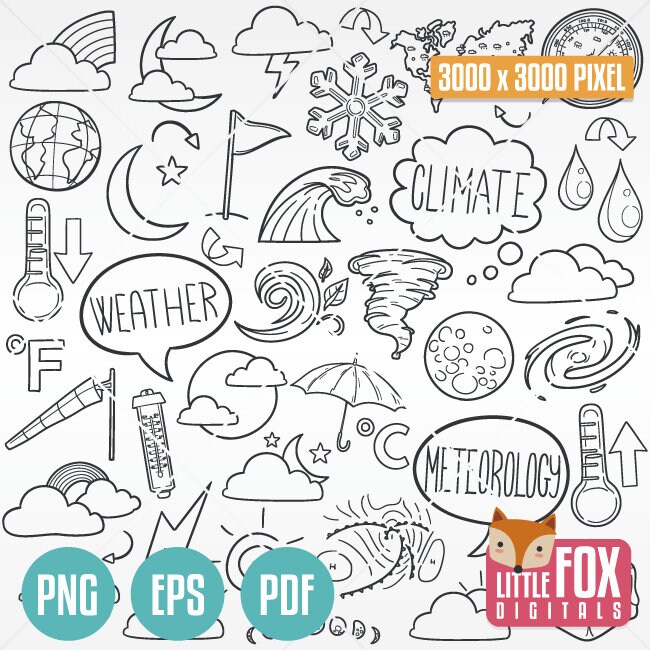 Tarjetas Con Símbolos Del Clima Para Imprimir Weather Symbols Etsy