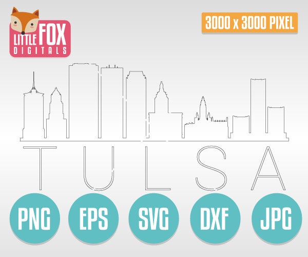 SVG SKYLINE TULSA. Tulsa Oklahoma. Tulsa Cut File Skyline - Etsy