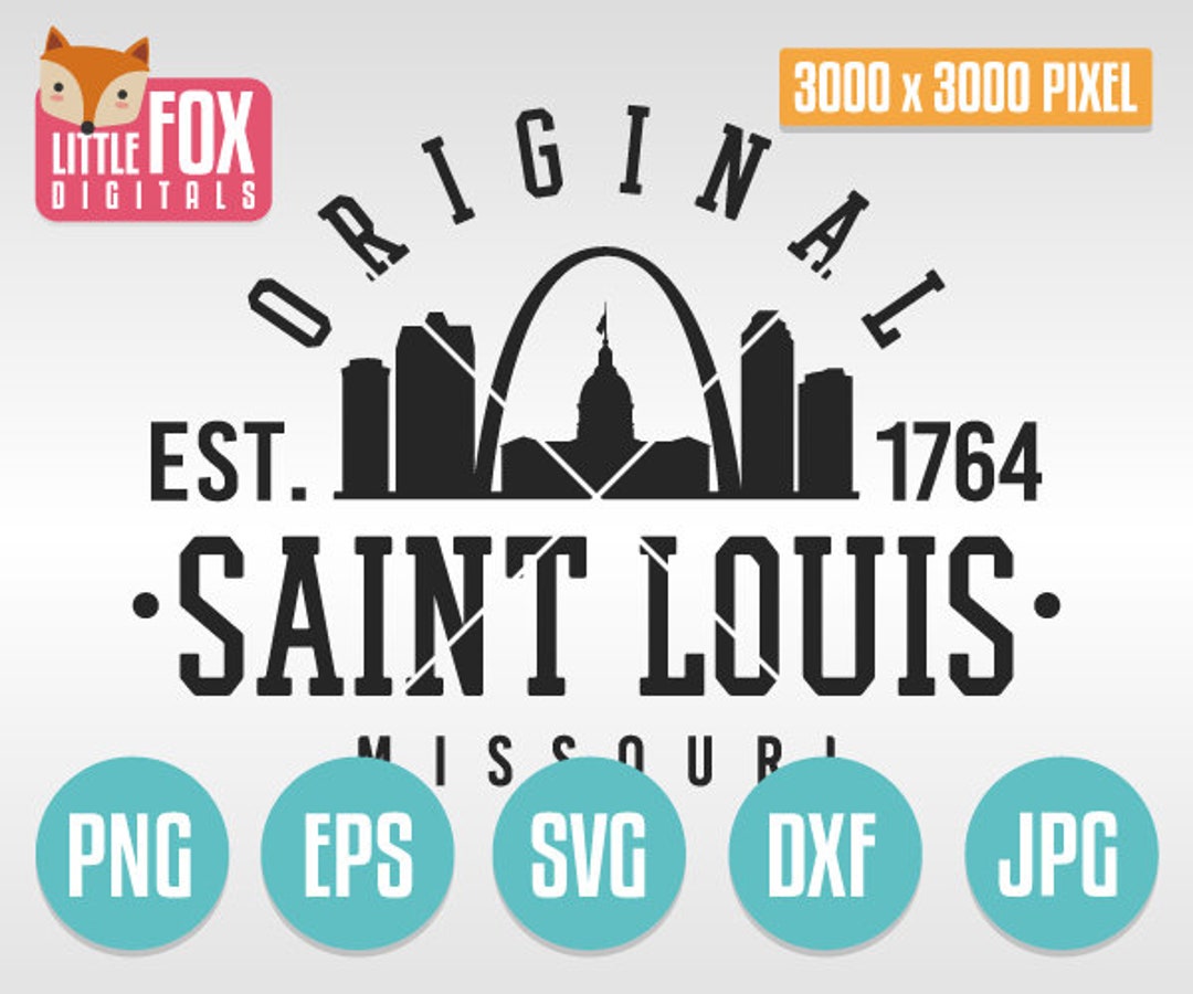 SAINT LOUIS, Missouri Silhouette Vector Skyline. St Louis City Landmark ...