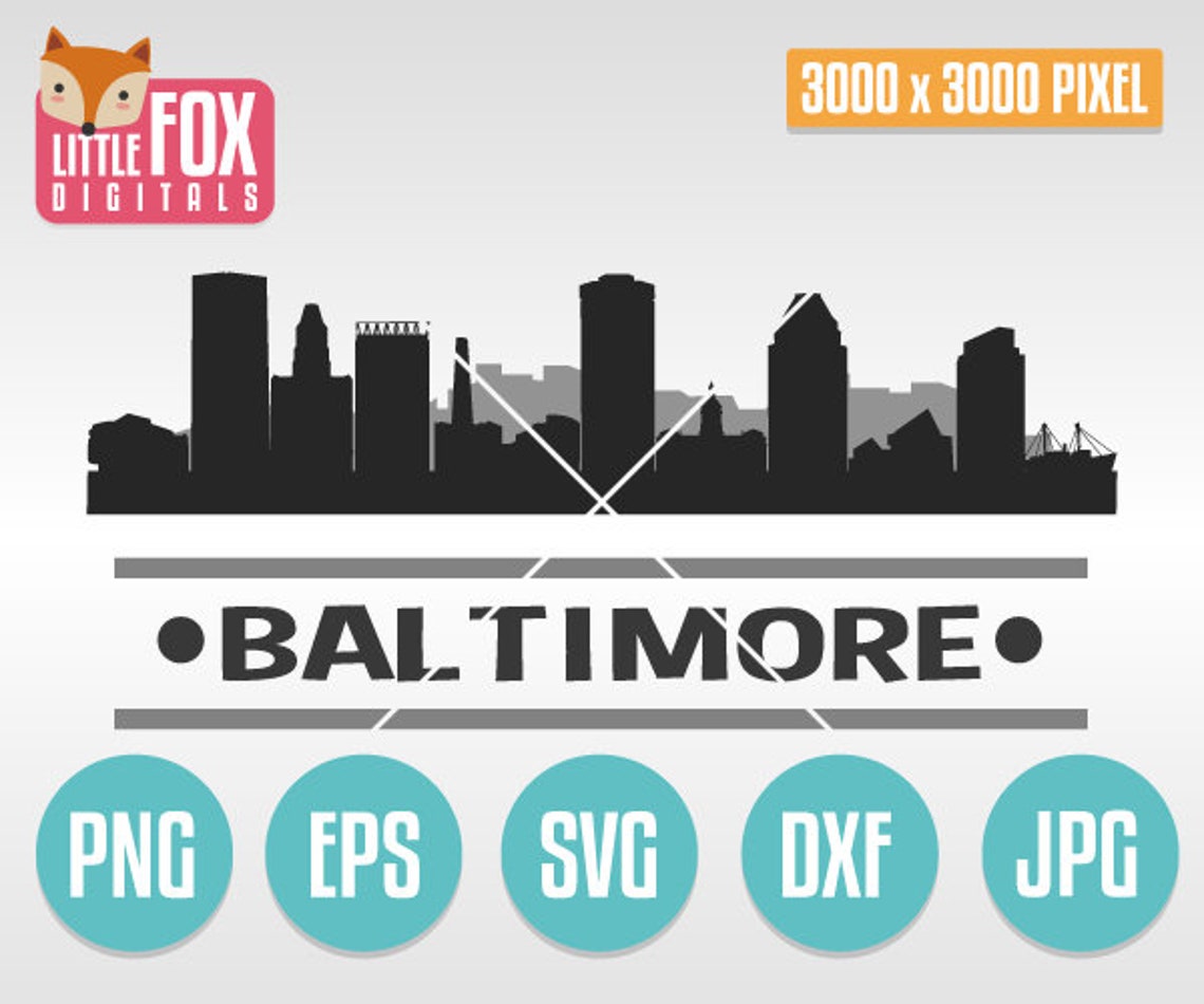 SVG BALTIMORE Stamps. Svg Cut File Maryland. Svg Skyline - Etsy