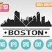 SVG BOSTON, USA. Super Pack. Boston Skyline Massachusetts. City ...