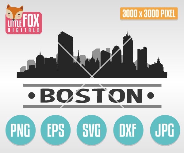 SVG BOSTON, USA. Super Pack. Boston Skyline Massachusetts. City ...