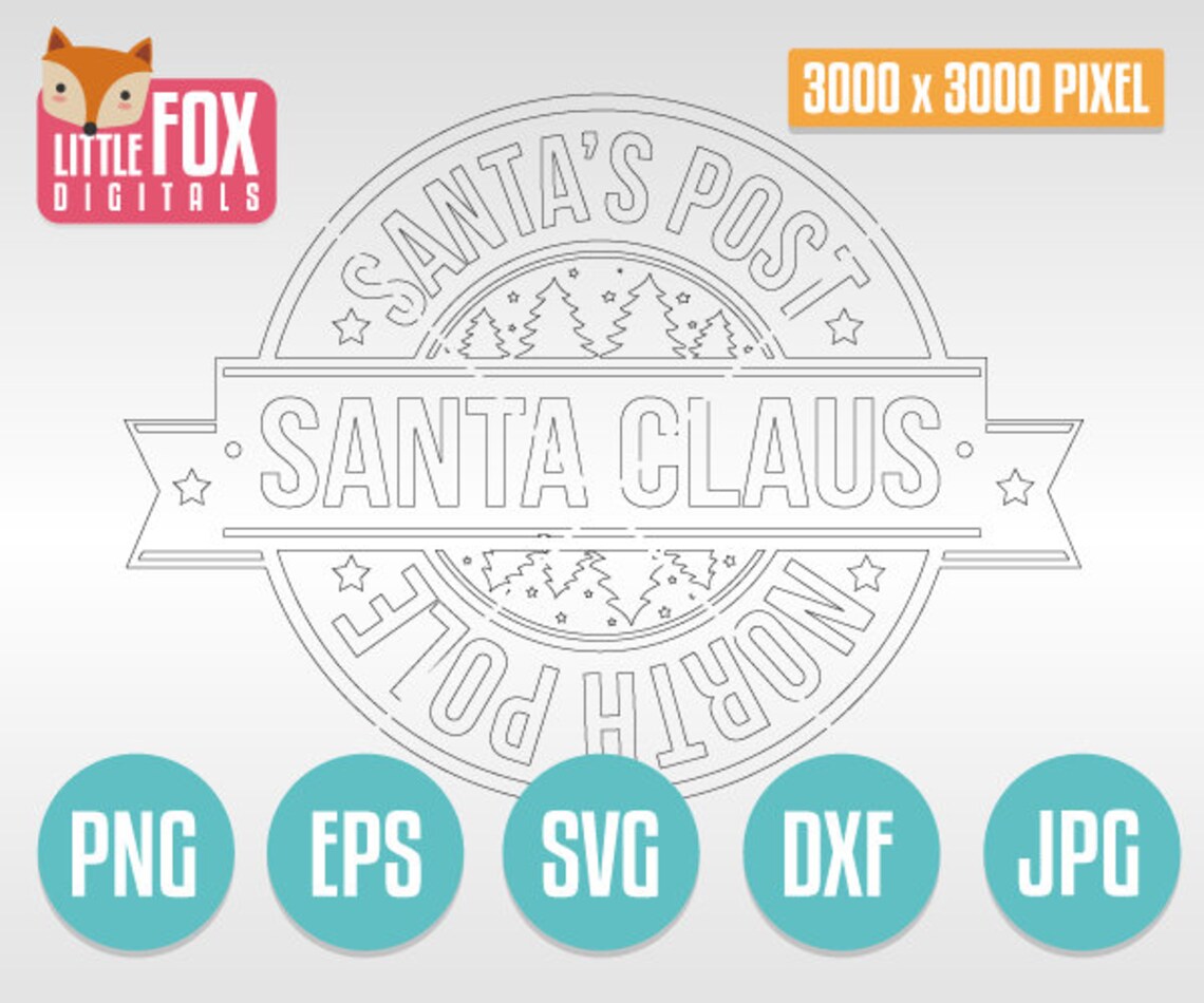 SVG Santa Claus. Stamp Post Christmas. Santa's Postage | Etsy