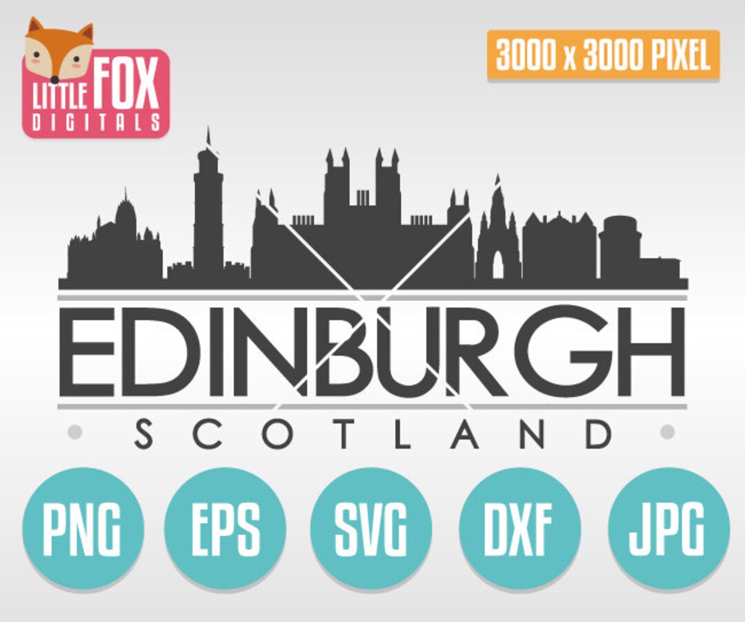 SVG Vector EDINBURGH SCOTLAND. Scottish Svg Skyline. Svg Cut File Clip ...