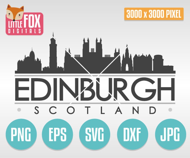 SVG Vector EDINBURGH SCOTLAND. Scottish Svg Skyline. Svg Cut - Etsy
