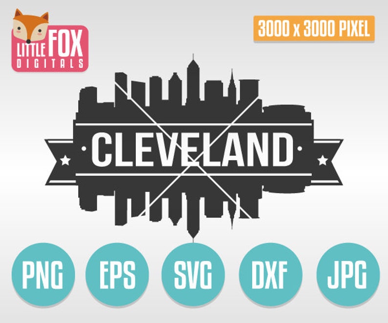 SVG CLEVELAND Stamps. Svg Cut File Ohio. Svg Skyline Cleveland ...