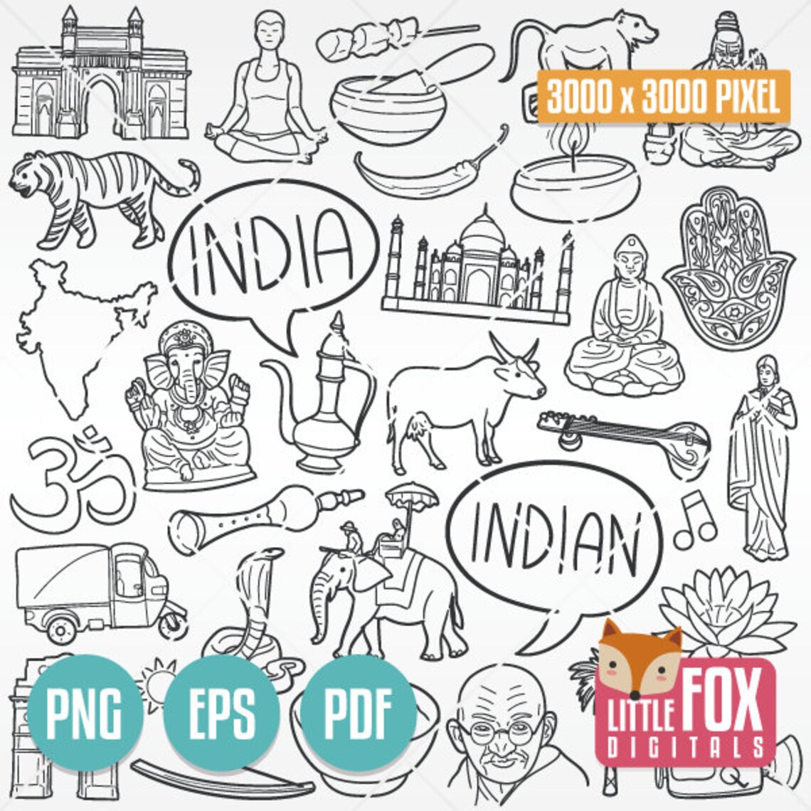 INDIA Travel DOODLE Icons. Travel India Tourism. Indian - Etsy Australia