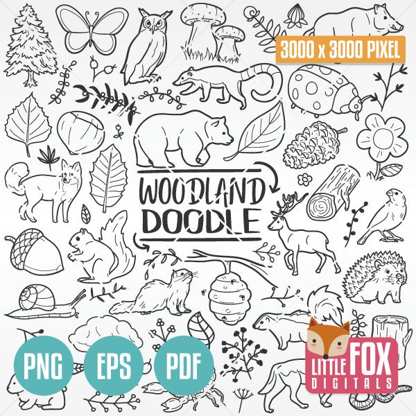 Woodland Clip Art - Etsy