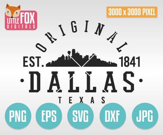 DALLAS Texas Cut Silhouette Vector Skyline. City Landmark - Etsy