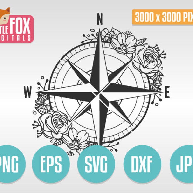 Compass Rose Stencil - Etsy