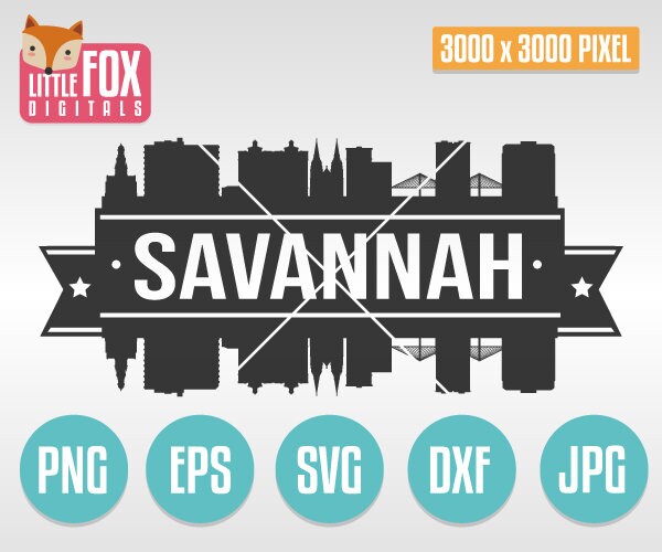 SVG VECTOR SAVANNAH Georgia Usa. Cut File Skyline City. - Etsy