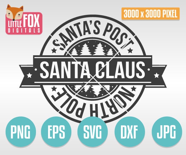 SVG Santa Claus. Stamp Post Christmas. Santa's Postage | Etsy