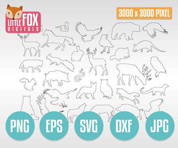 SVG Wild Animals Forest Mountain Woodland Silhouette Clipart | Etsy