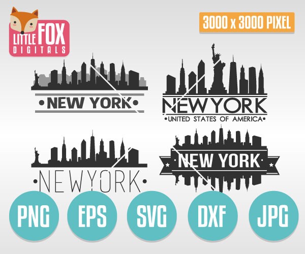 SVG NEW YORK Usa. Super Pack. New York Skyline Dxf. City | Etsy