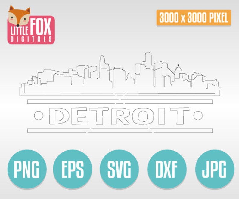 SVG SKYLINE DETROIT. Detroit Michigan Usa. Detroit Cut File | Etsy