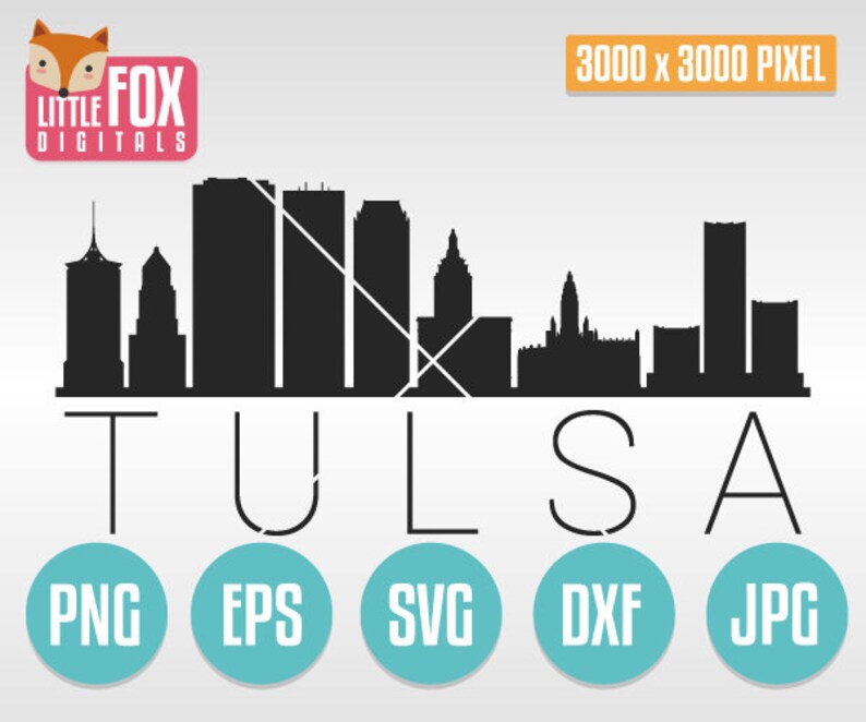 SVG SKYLINE TULSA. Tulsa Oklahoma. Tulsa Cut File Skyline | Etsy