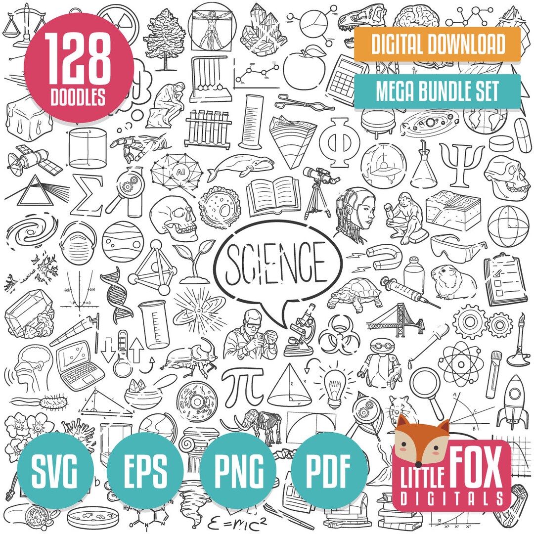 MEGA BUNDLE SCIENCE Svg Doodle Vector Icons. Illustration Clipart ...