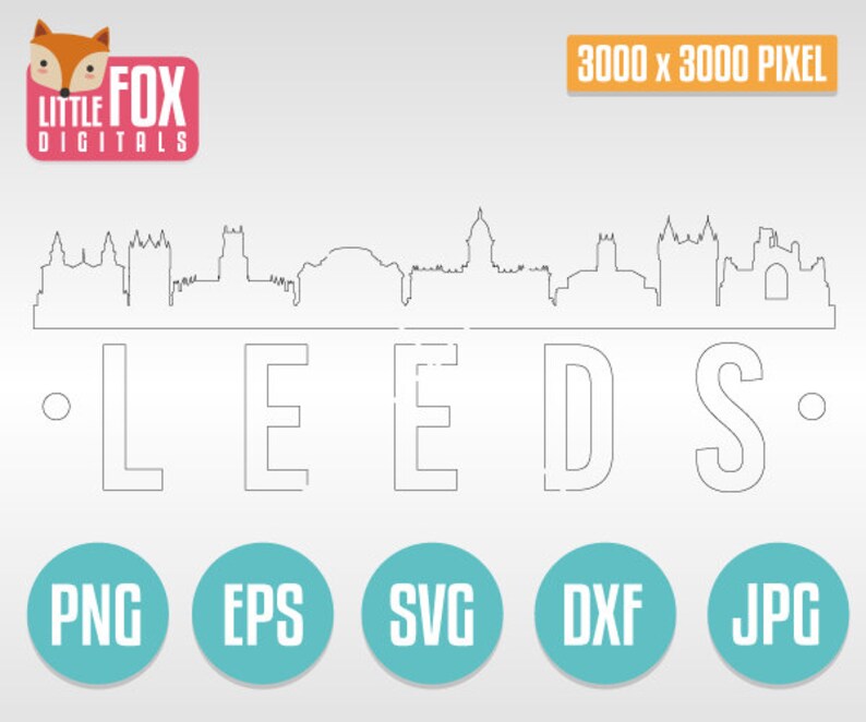 SVG SKYLINE LEEDS. United Kingdom Cut File Skyline City Leeds. - Etsy