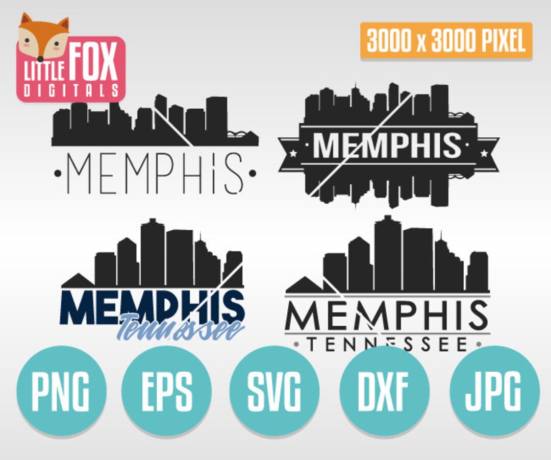 SVG MEMPHIS TENNESSEE Usa. Pack Memphis Skyline. City Silhouette ...