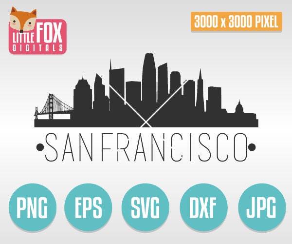 SVG SKYLINE San Francisco. California Cut File Skyline City. - Etsy