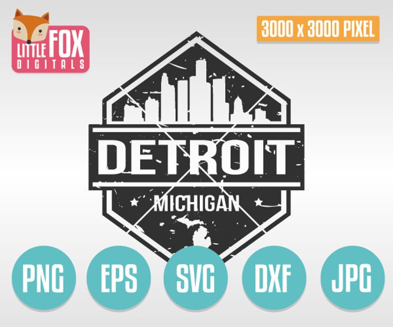 Detroit Skyline SVG Stamps, Michigan Vector Icons (digital Download) - Etsy