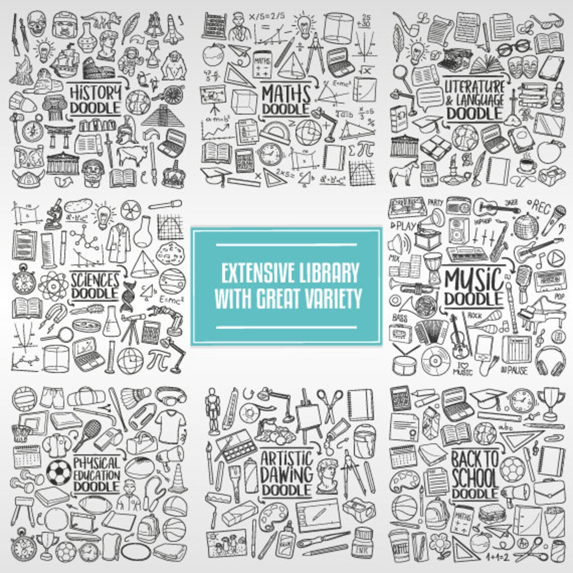 TOOLS Brico Home Repair, DIY Icon Clipart. Traditional Doodle Icons ...