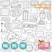 HOME Bundle. House Rooms Room Doodle Icons. Kitchen Clip Art Doodle ...