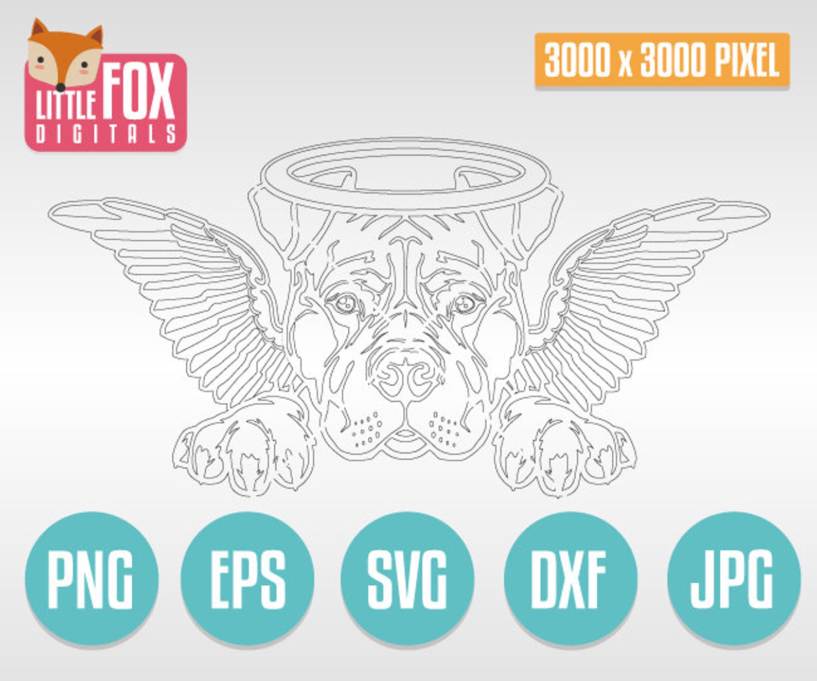 SVG PITBULL ANGEL. Peeking Angel Wings Dog Halo. Pit Bull Puppy ...