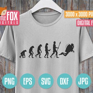 EVOLUTION of HUMAN Scuba. Cuttable Design Svg. Silhouette File Cut ...