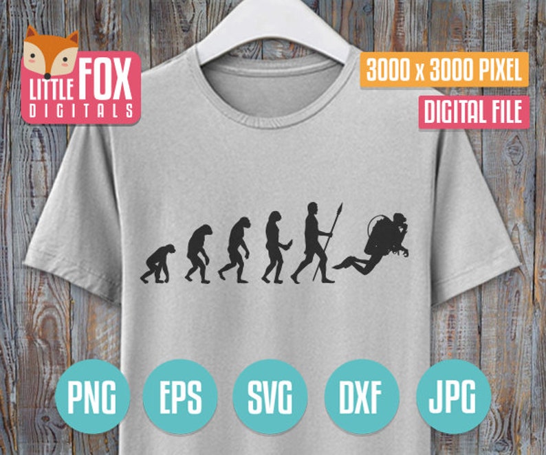 EVOLUTION of HUMAN Scuba. Cuttable Design Svg. Silhouette File - Etsy