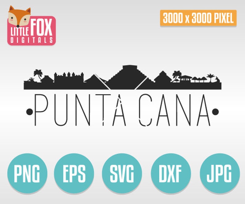 SVG Vector PUNTA CANA Dominican. Beach Svg Skyline. Svg Cut - Etsy Denmark