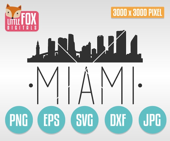 SVG Vector MIAMI Florida. Miami Svg Skyline. Miami Svg Cut - Etsy