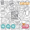 Bundle of 37 Back to School Line Art Doodles / Digital Clip Art ...